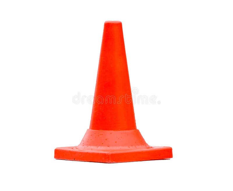 An Isolated Red and Orange Plastic Traffic Cone Stock Image - Image of ...