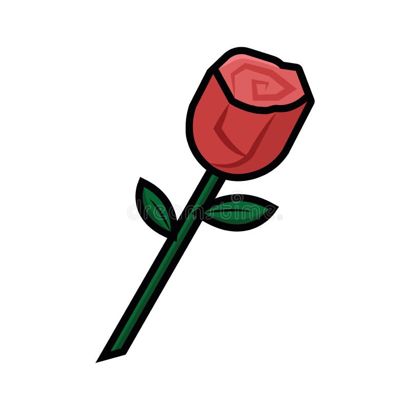 Isolated Red Rose Flower Cartoon Icon Vector Stock Vector ...