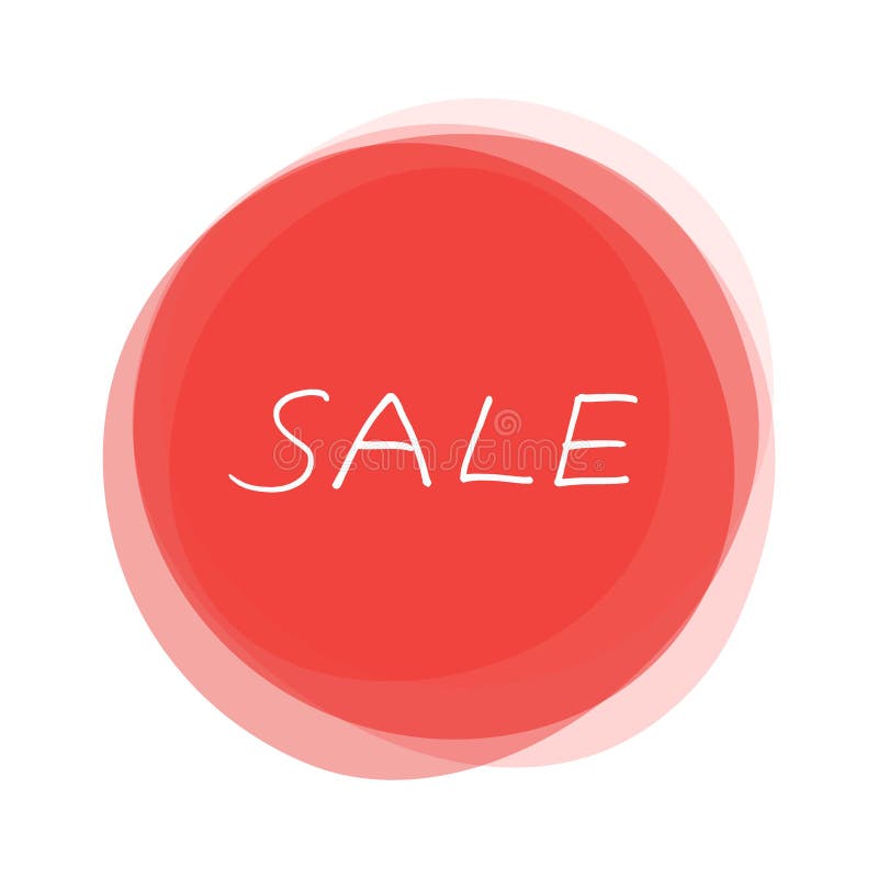 Isolated Red Round Button: Sale Handwritten Stock Illustration ...