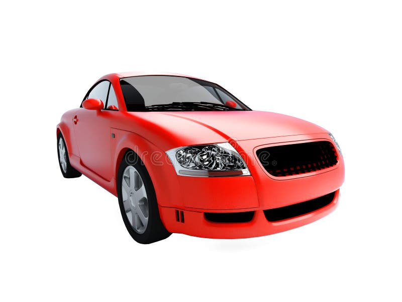 Red Car w/ Clipping Path stock illustration. Illustration of auto - 4635775