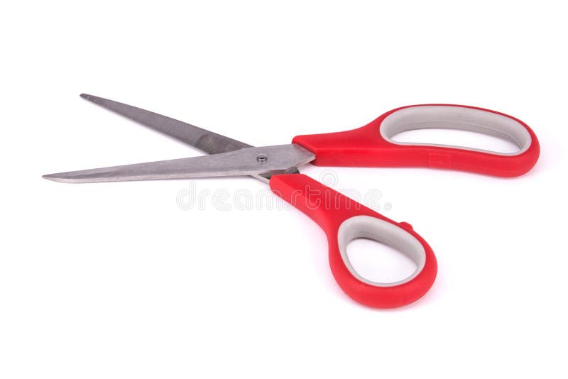 Isolated Red Stainless Scissors Stock Photo - Image of scissors, cutout ...
