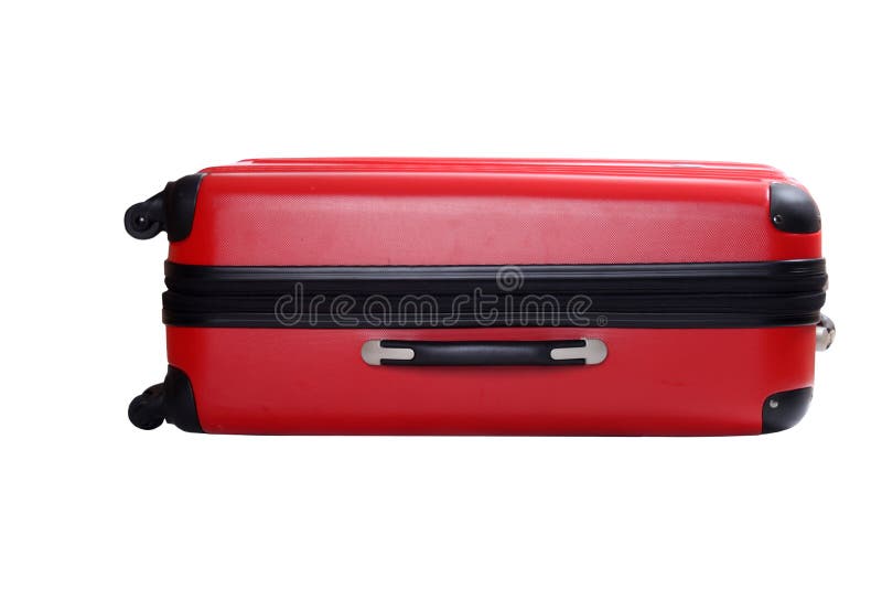 Isolated red suitcase stock image. Image of baggage, getaway - 10493553