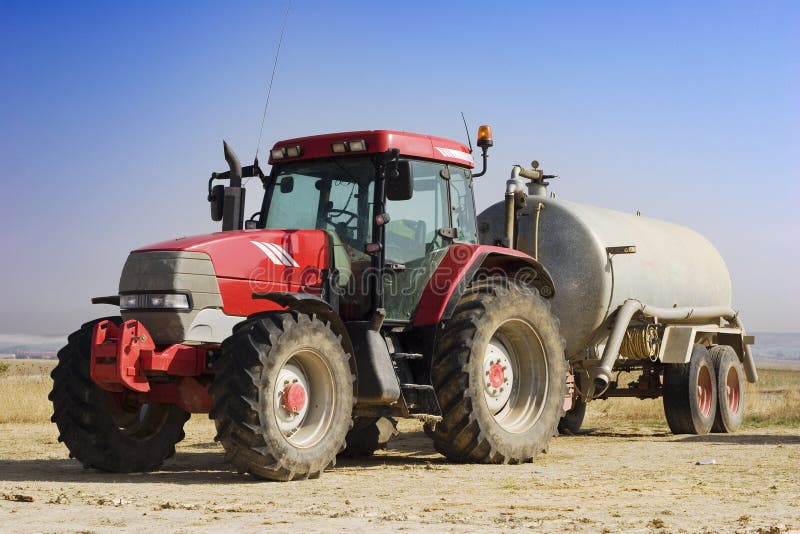 Isolated red tractor stock image. Image of isolated, cultivation - 3206675