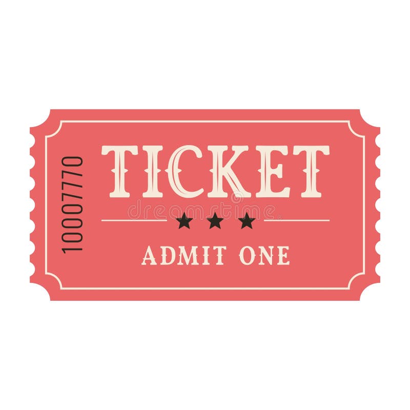 Isolated red vector ticket stock vector. Illustration of coupon - 284659498
