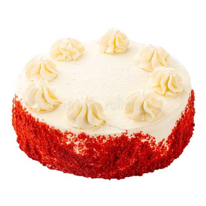 Isolated Red Velvet Sponge Cake with Cheese Cream Stock Image - Image ...