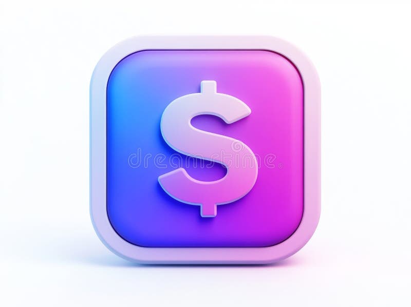 An Isolated Render Icon of a 3D Translucent Glass Banknote, Showcasing ...
