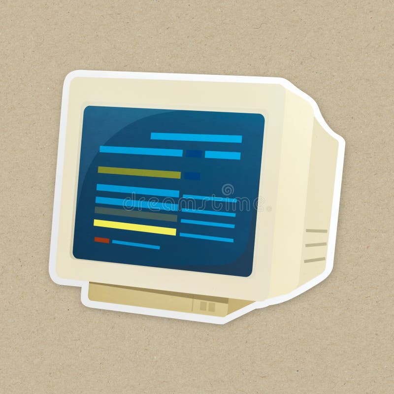 Isolated Retro Computer Icon Illustration Stock Illustration ...