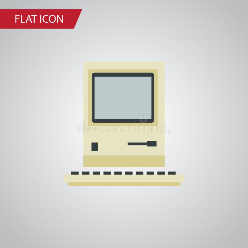 Isolated Retro Notebook Flat Icon. Computing Vector Element Can Be Used for Retro, Computer ...