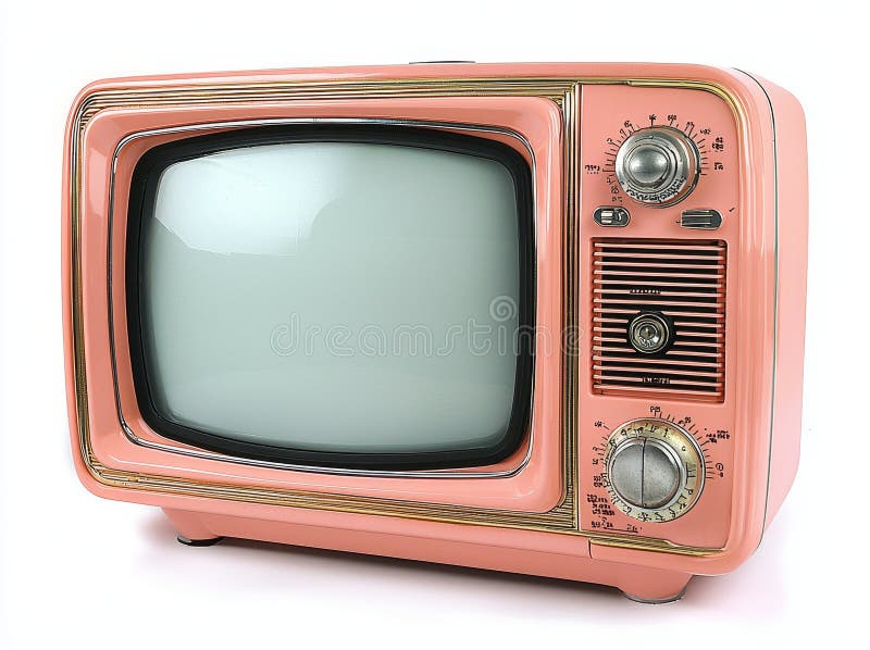 An Isolated Retro TV - a Vintage Model with a Framed Screen, Embodying ...