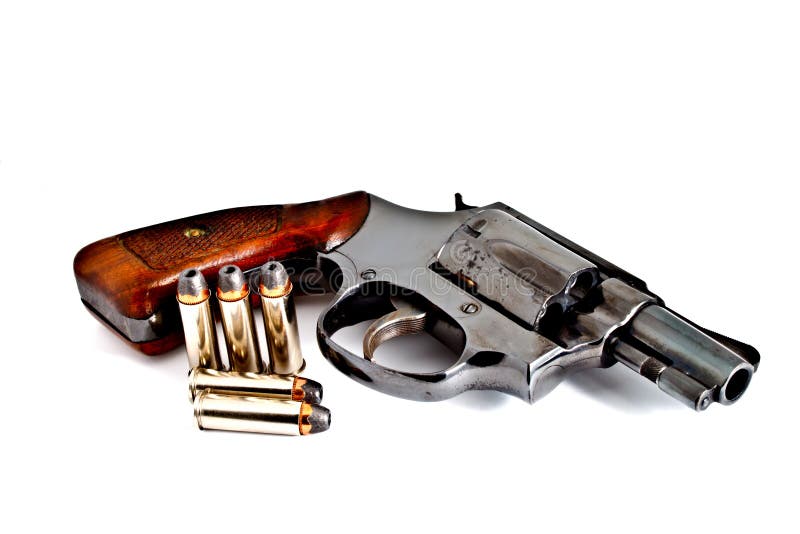 Isolated Revolver Handgun with Bullet Stock Image - Image of home ...
