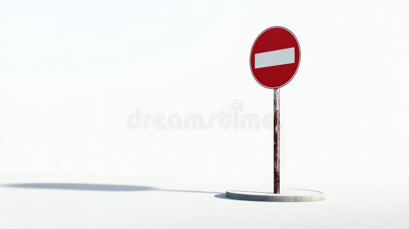 Isolated Road Sign Indicating Restriction on Blank White Background ...