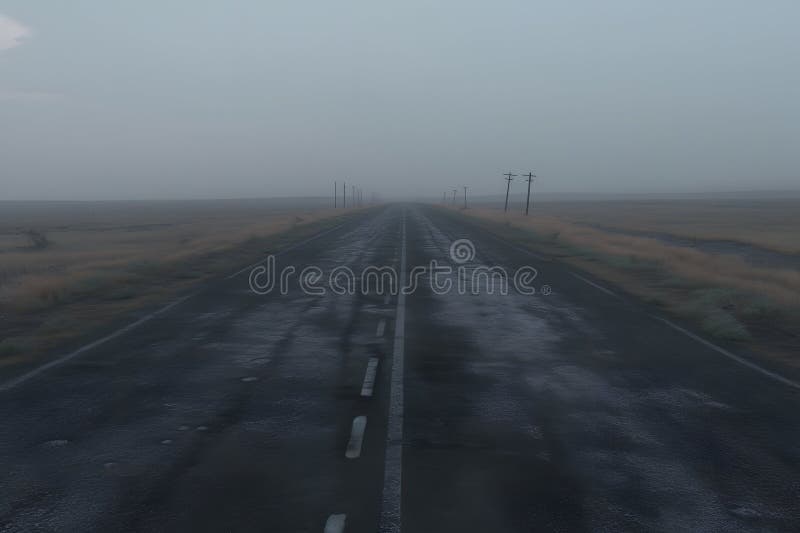 An Isolated Road Stretching into the Distance in a Remote and Desolate ...