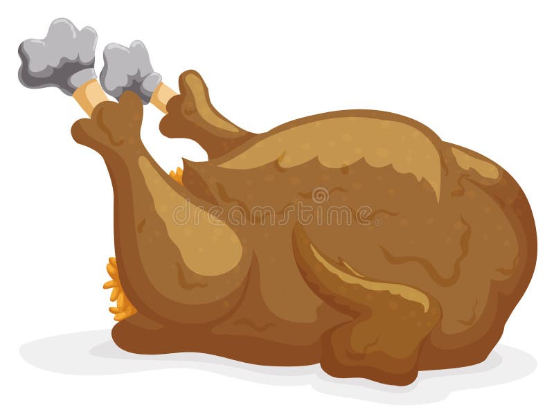 Isolated Roasted and Stuffed Turkey Over White Background, Vector ...