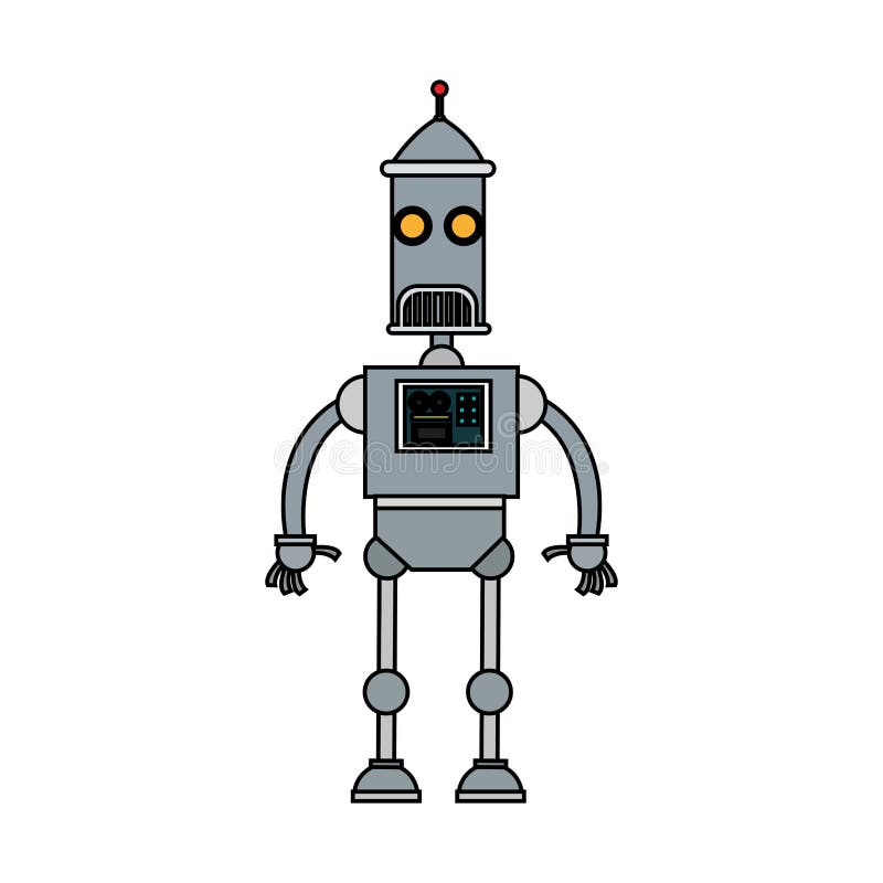Isolated Robot Cartoon Design Stock Vector - Illustration of cheerful ...
