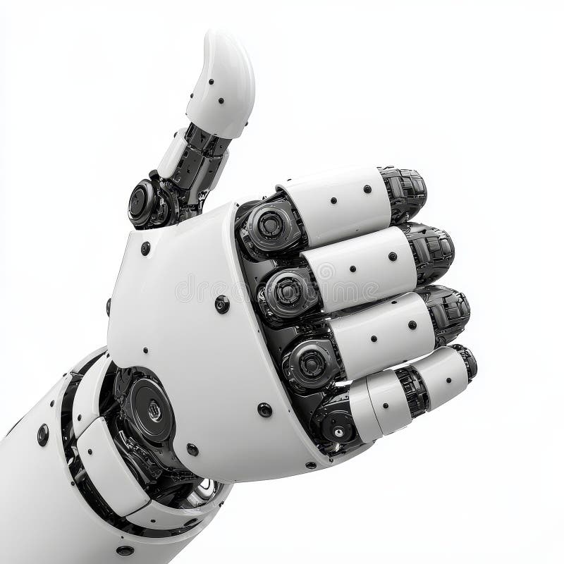 An Isolated Robot Hand Giving a Thumbs Up on a Transparent Backdrop ...