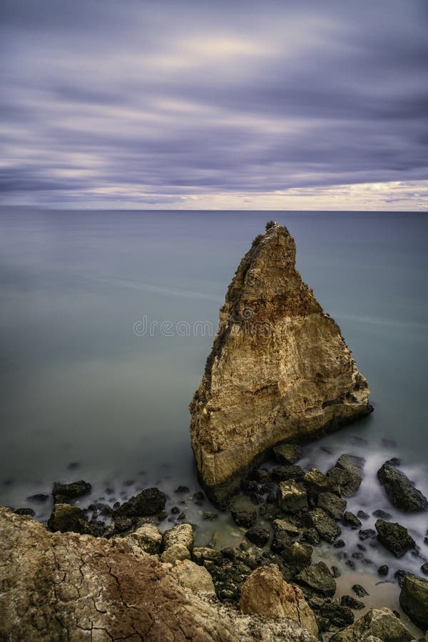 Rock on the Ocean View Over the Cliff with Stock Photo - Image of cliff ...