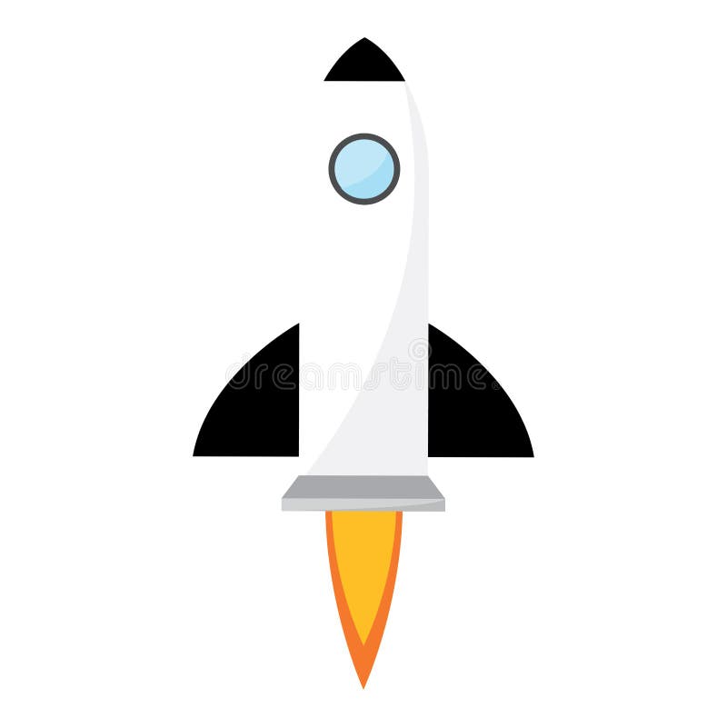 Isolated rocket taking off stock vector. Illustration of space - 168924356