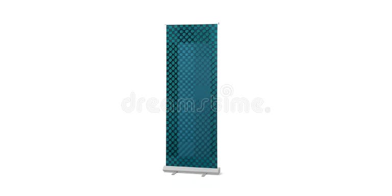 Isolated Roll Up Banner with a Teal Checkered Pattern Against a White ...
