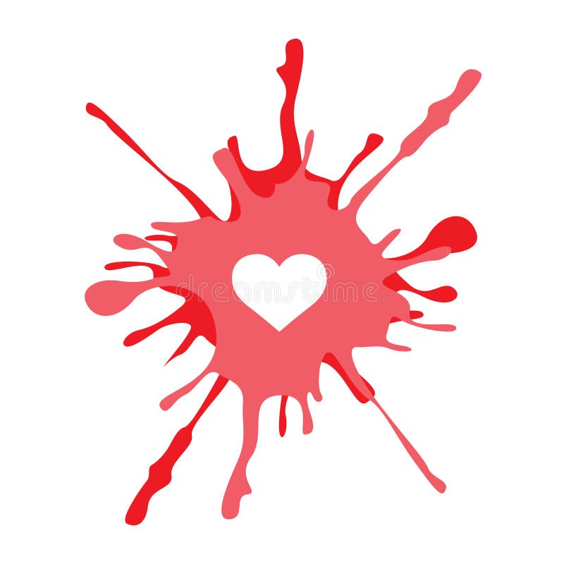 Isolated Romantic Heart Paint Stock Vector - Illustration of decoration ...
