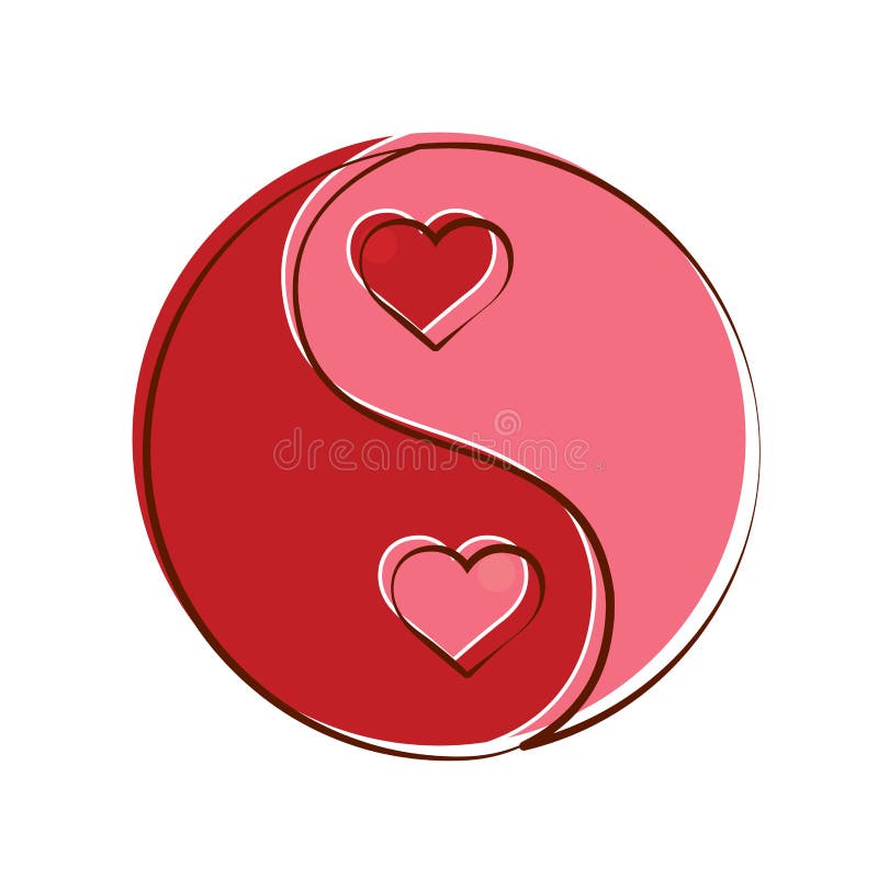 Yin-yang in pink stock illustration. Illustration of fondness - 7718103