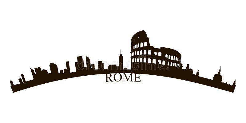 Skyline of Rome stock vector. Illustration of city, monochrome - 99535121