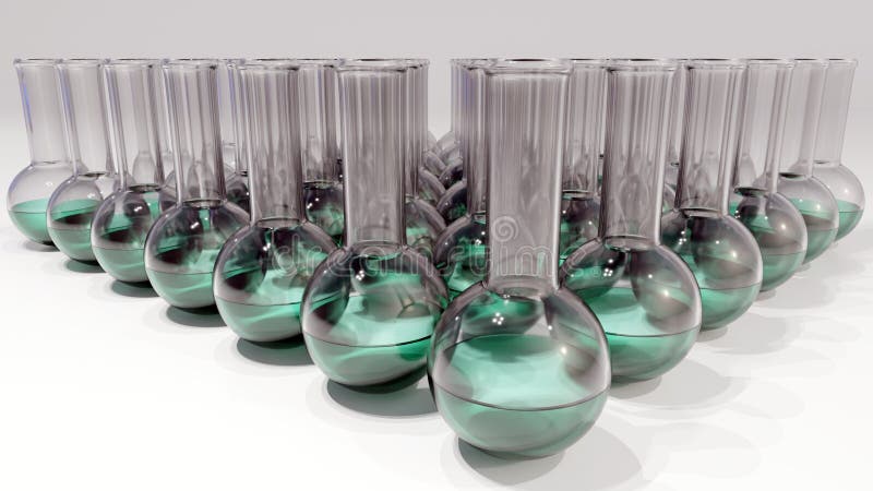 An Isolated Round Bottom or Boiling Flasks Filled with Liquid Stock ...