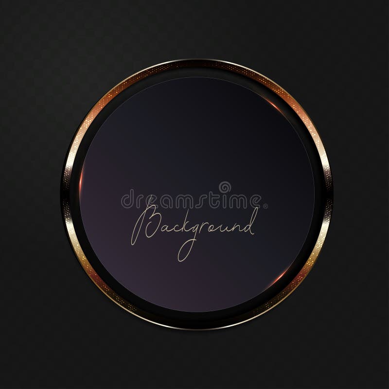 Isolated Round Frame with Golden Mosaic on Black Design Stock Photo ...