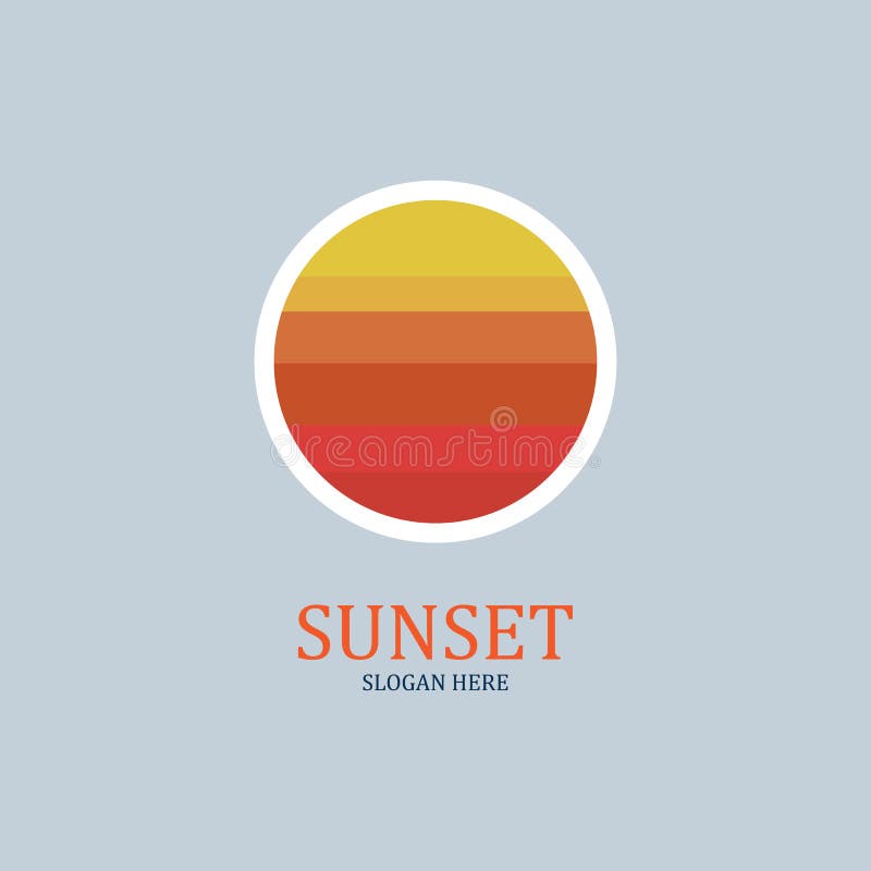 Isolated Round Shape Sunset Vector Logo Stock Vector - Illustration of ...