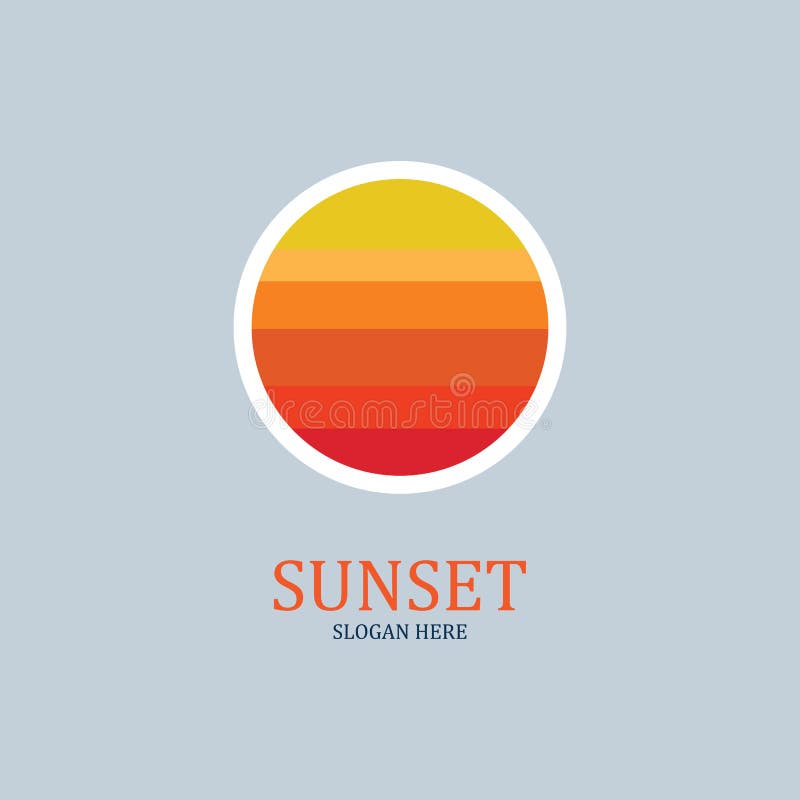 Isolated Round Shape Sunset Vector Logo Stock Vector - Illustration of ...