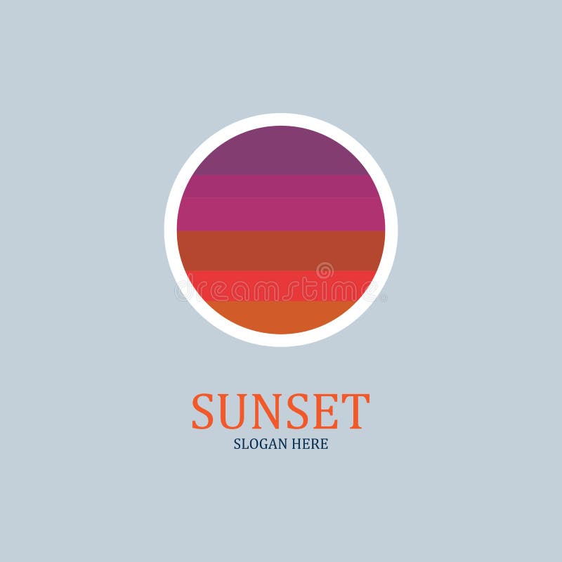 Isolated Round Shape Sunset Vector Logo Stock Vector - Illustration of ...