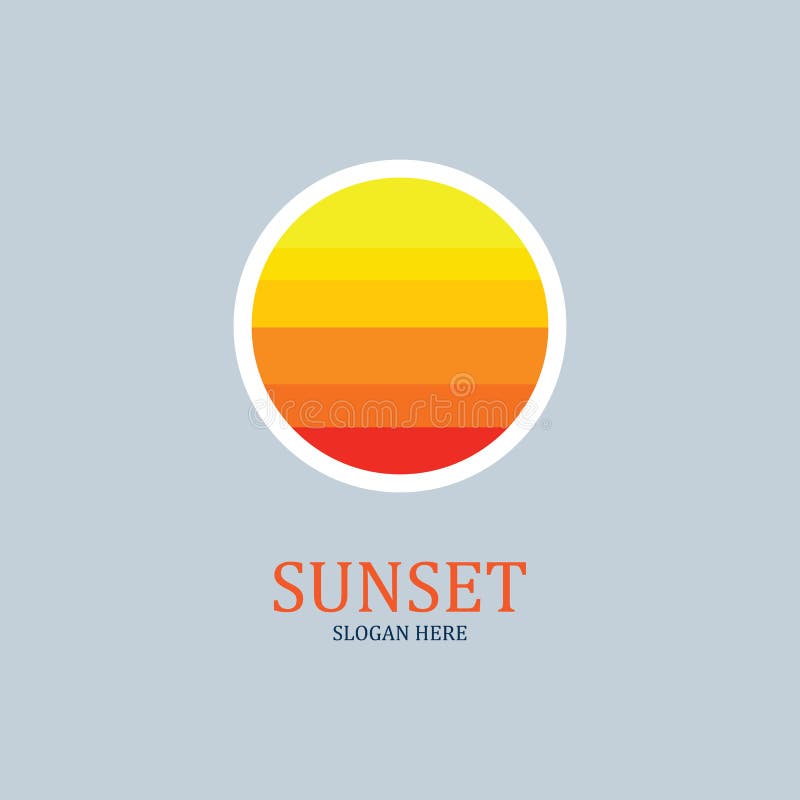 Isolated Round Shape Sunset Vector Logo Stock Vector - Illustration of ...