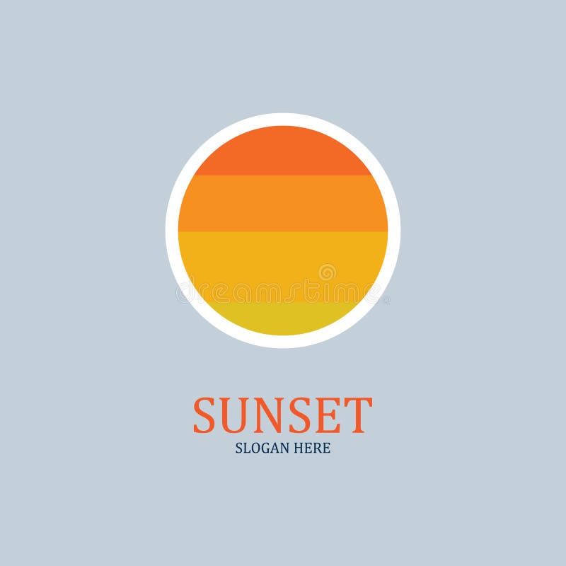 Isolated Round Shape Sunset Vector Logo Stock Vector - Illustration of ...