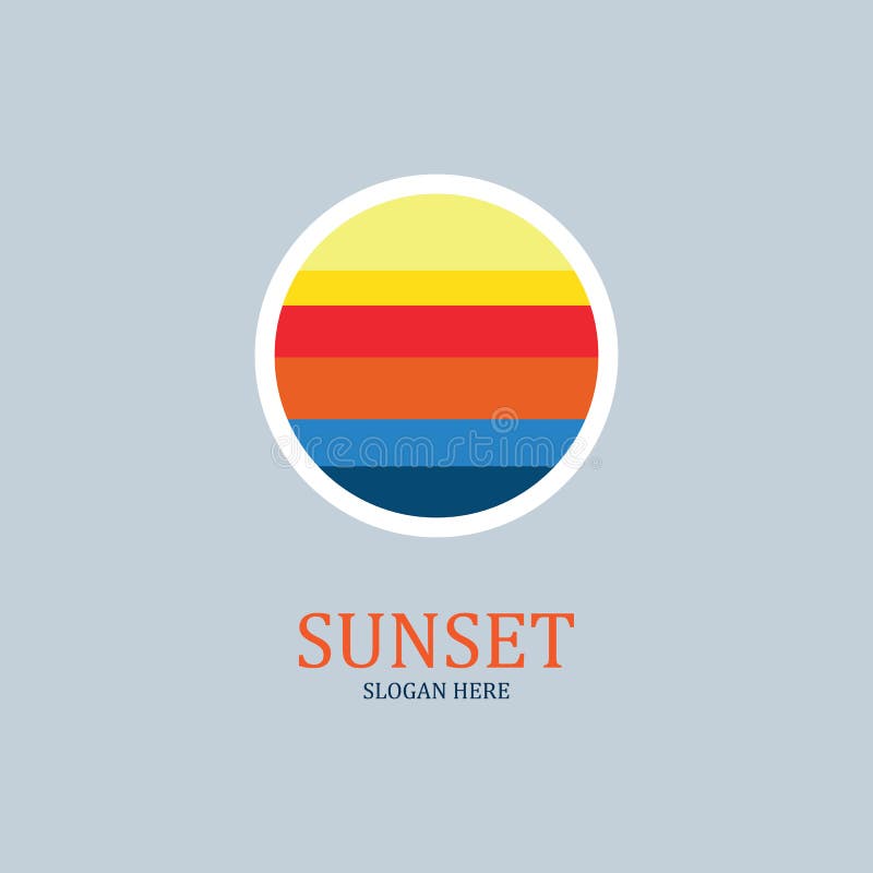 Isolated Round Shape Sunset Vector Logo Stock Vector - Illustration of ...