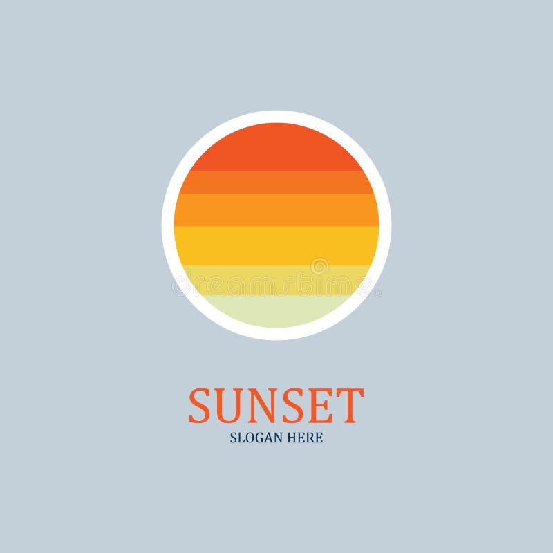 Isolated Round Shape Sunset Vector Logo Stock Vector - Illustration of ...