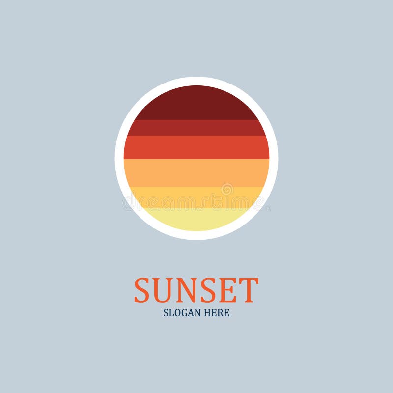 Isolated Round Shape Sunset Vector Logo Stock Vector - Illustration of ...