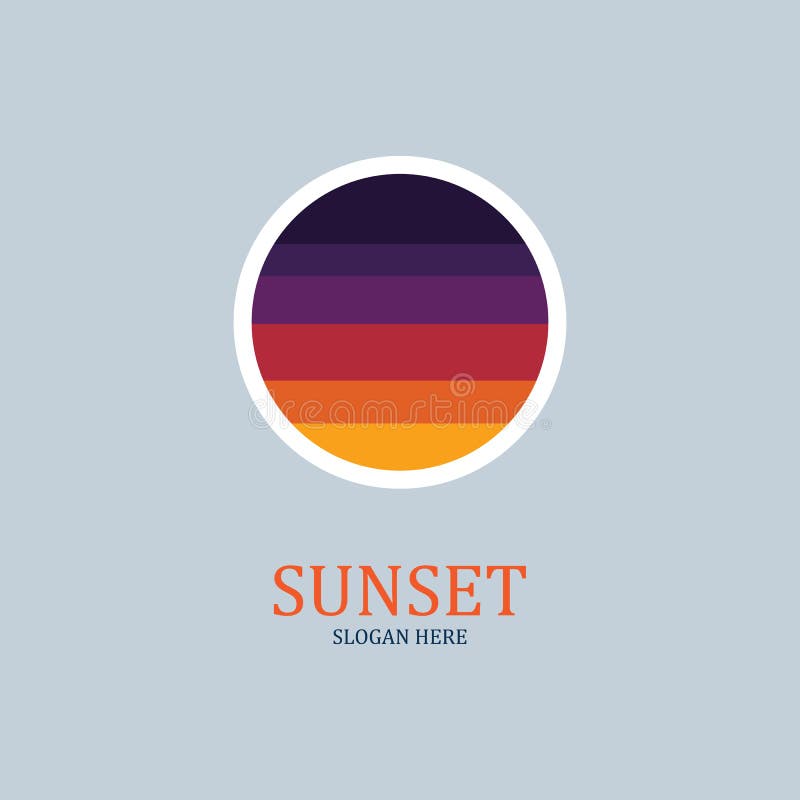 Isolated Round Shape Sunset Vector Logo Stock Vector - Illustration of ...