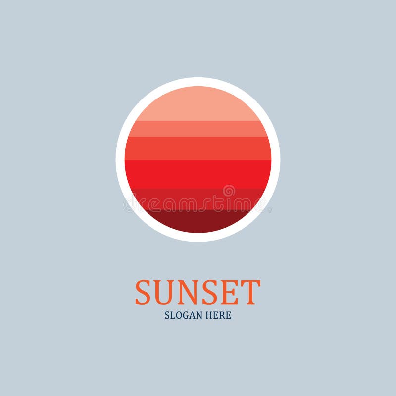 Isolated Round Shape Sunset Vector Logo Stock Vector - Illustration of ...