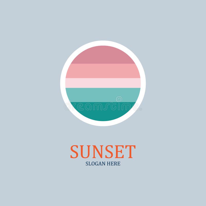 Isolated Round Shape Sunset Vector Logo Stock Vector - Illustration of ...