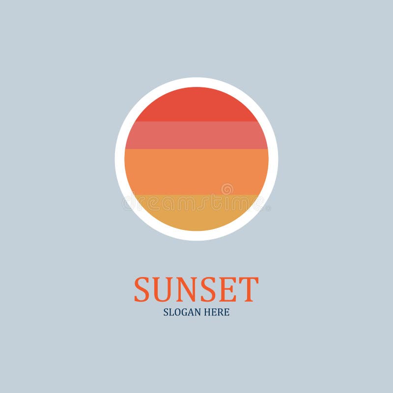 Isolated Round Shape Sunset Vector Logo Stock Vector - Illustration of ...