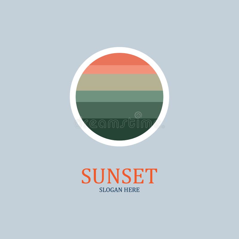 Isolated Round Shape Sunset Vector Logo Stock Illustration ...