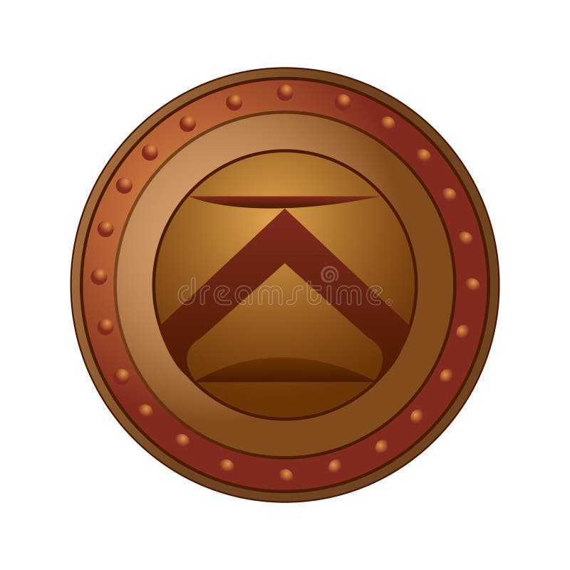 Isolated Round Shield with Sword on White Background. Vector ...