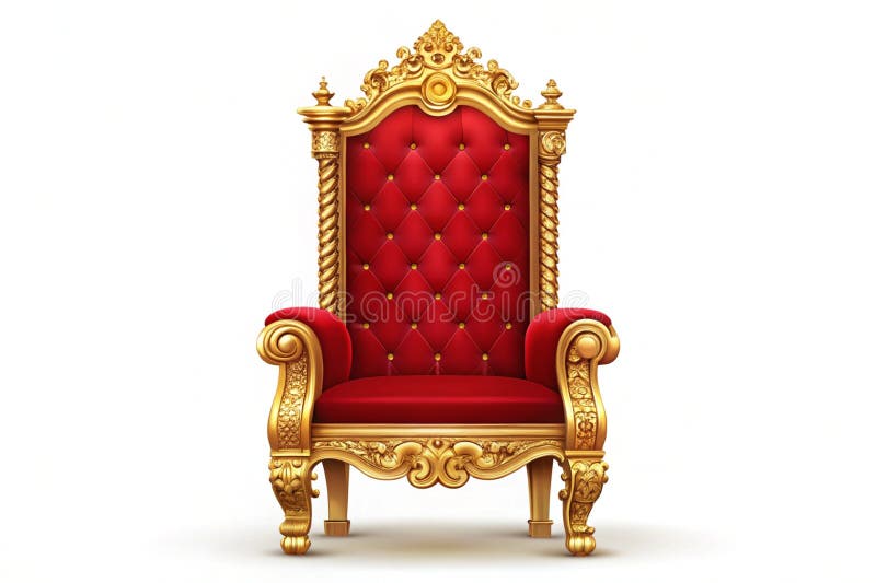 Isolated Royal Throne with Red Velvet and Gold Stock Illustration ...