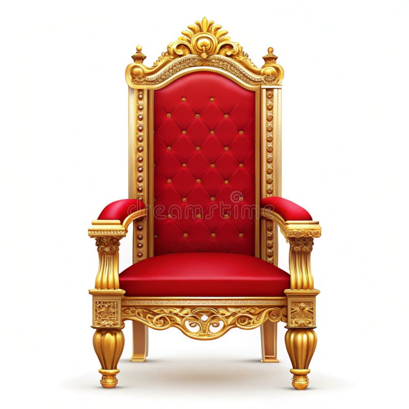 Isolated Royal Throne with Red Velvet and Gold Stock Illustration ...