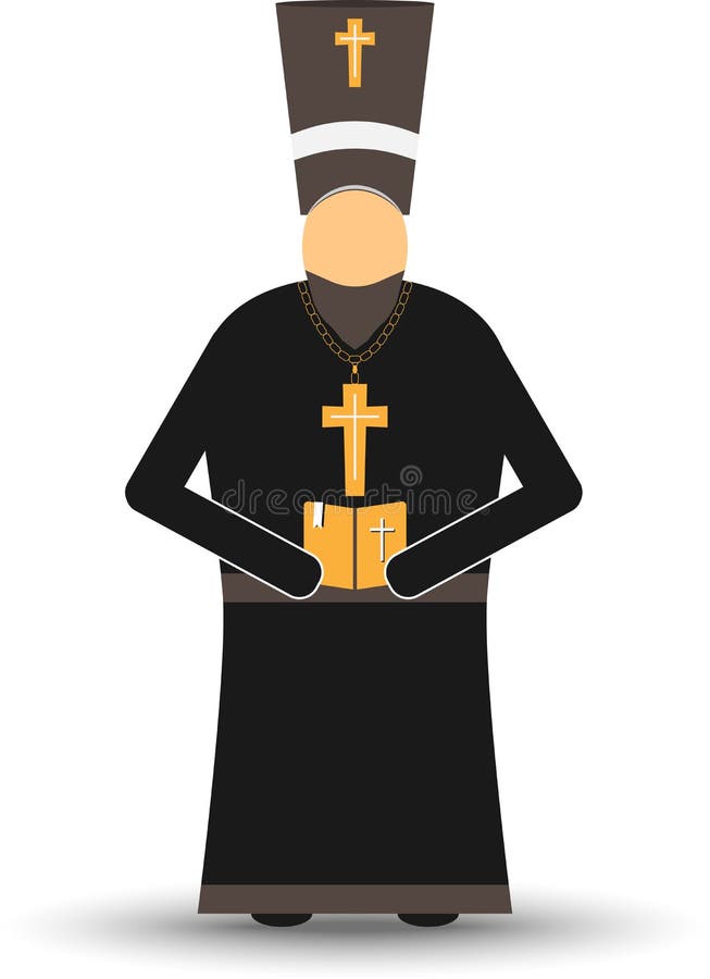 Isolated Russian Pope Standing on White Background. Concept of Easter ...