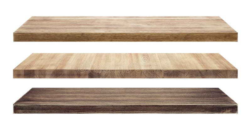Isolated Rustic Wooden Shelves Stock Photo - Image of board, panel ...