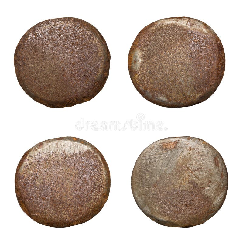 Isolated rusty nail heads stock photo. Image of construct - 102225292