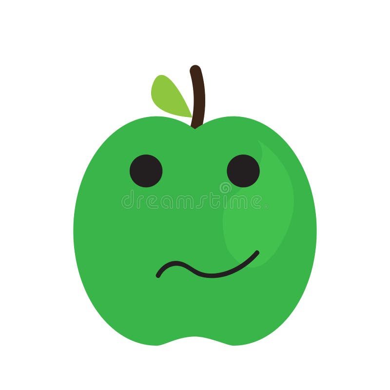 Isolated sad apple emote stock vector. Illustration of emoticon - 120447451