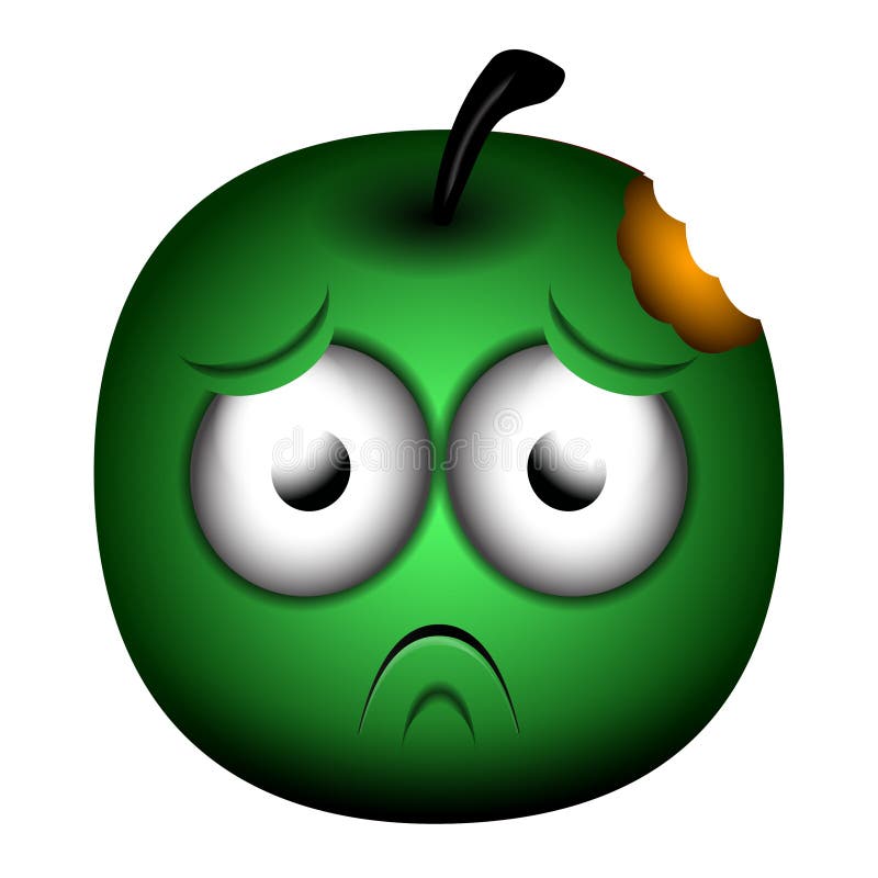 Isolated sad apple emote stock vector. Illustration of emoticon - 120447451