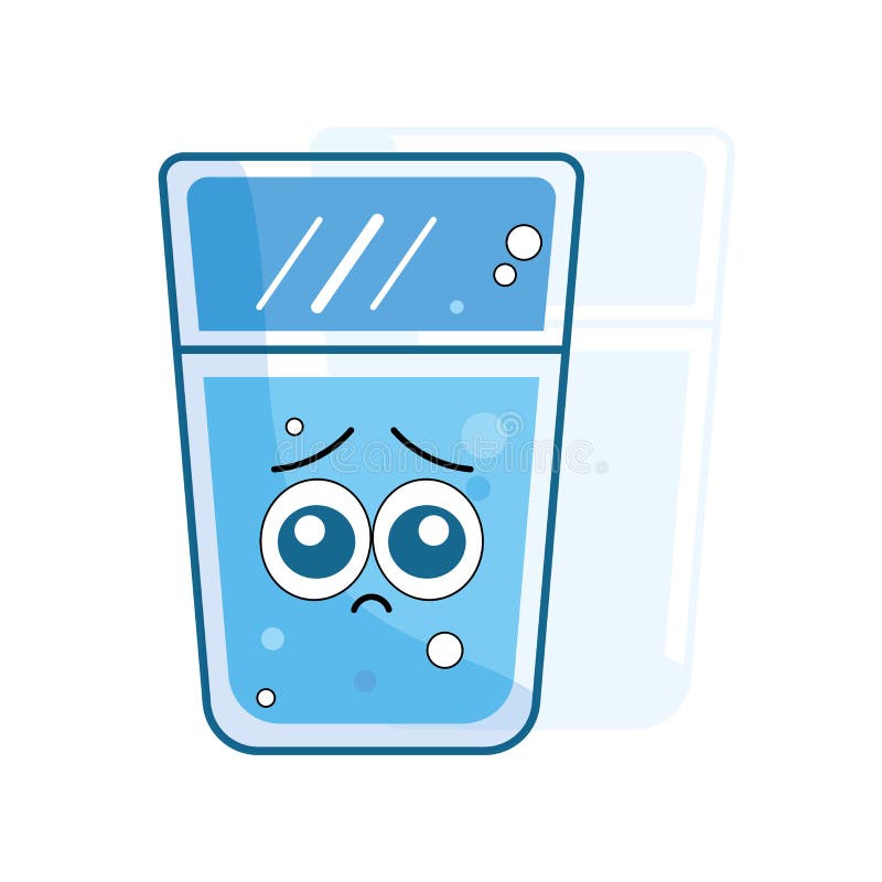 Isolated Sad Glass of Water Cartoon Vector Stock Vector - Illustration ...