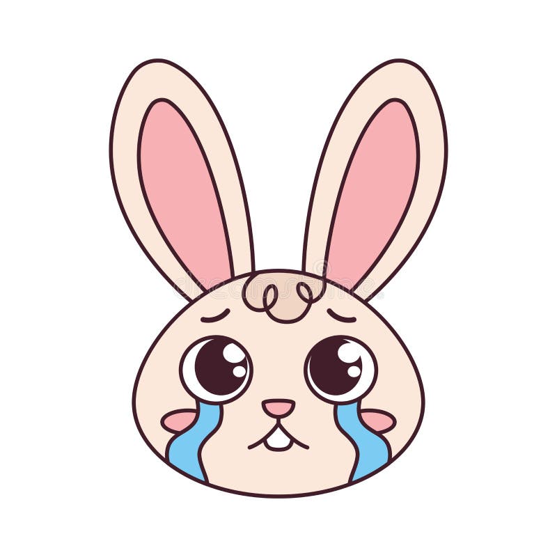 Isolated Sad Rabbit Cartoon Avatar Vector Stock Vector - Illustration ...